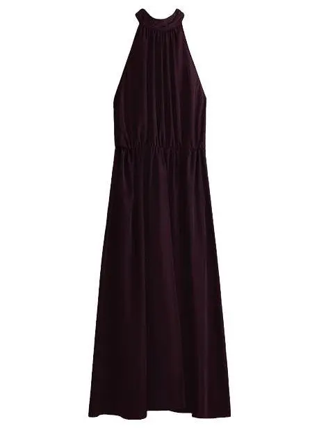 H&m Long Halterneck Dress - Dark Purple