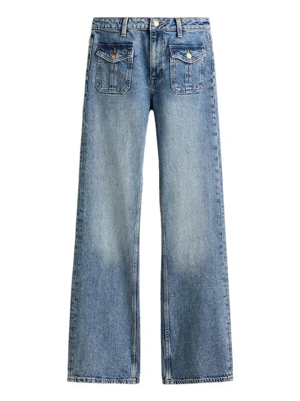H&m Flared High-rise Jeans - Denim Blue