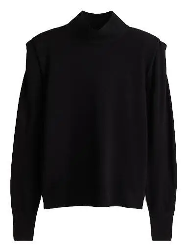 H&m Fine-knit Turtleneck Top - Black