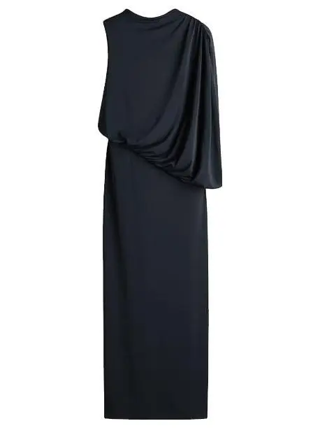 H&m Asymmetrical Draped Jersey Maxi Dress - Black