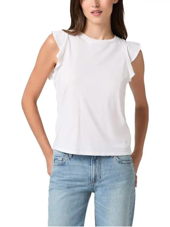 Paige Alaria Flutter Sleeve Shirt - White