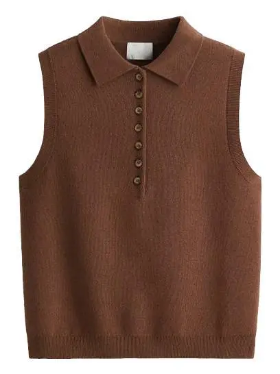 H&m Collared Sweater Vest - Brown
