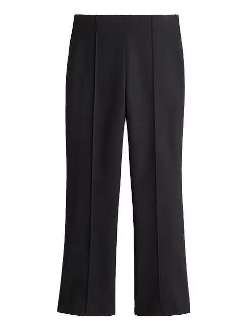 H&m Flared Crease-front Trousers - Black
