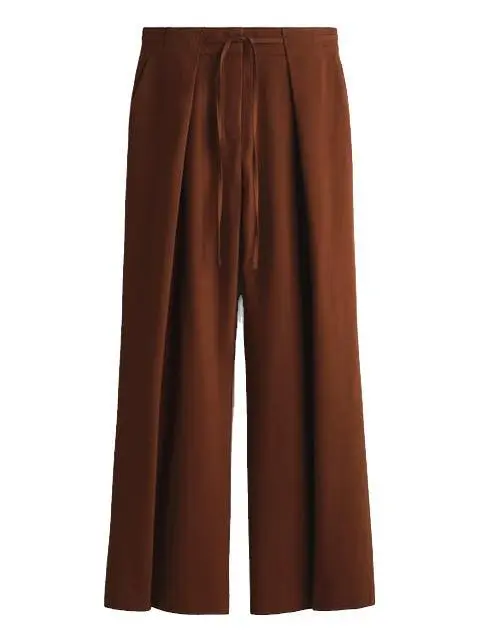 H&m Layered Look Wide Leg Trousers - Brown
