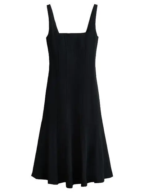 H&m Flared Skirt Midi Dress - Black