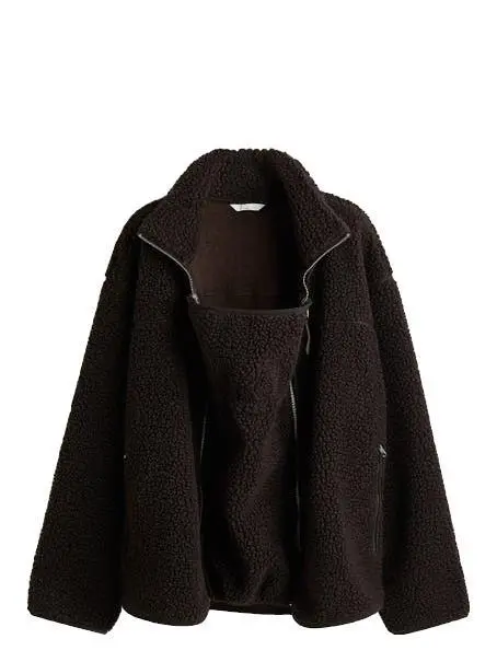 H&m Mama Teddy Jacket For Pregnancy And Babywearing - Dark Brown