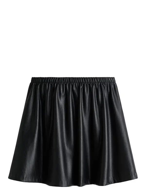 H&m Flared Cotton Mini Skirt - Black