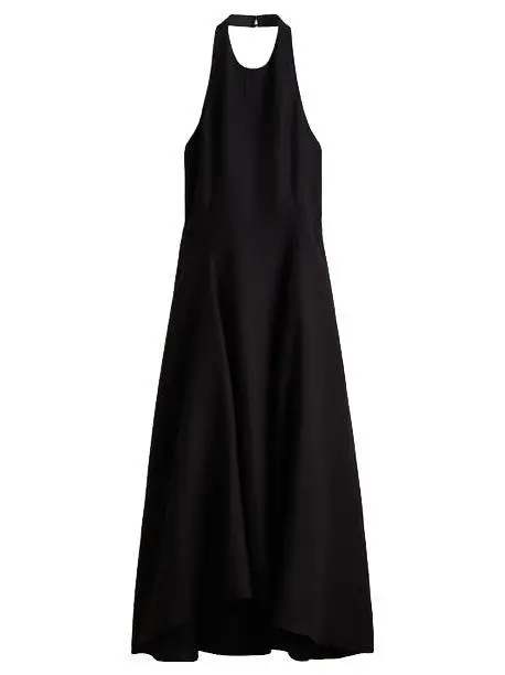 H&m Flared-skirt Halterneck Dress - Black