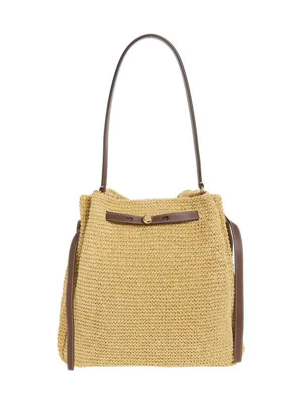 Tory Burch Large Romy Straw Bucket Bag - Natural