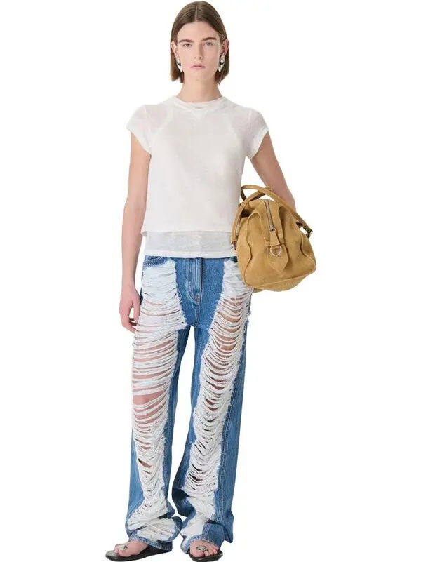 IRO PARIS Sybel V-neck T-shirt - Porcelain