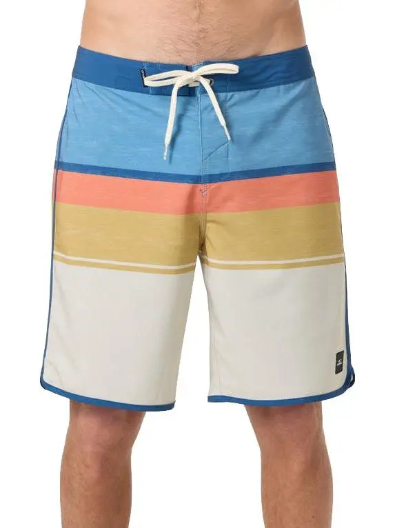 O'Neill Lennox Scallop Stripe Board Shorts - Light Khaki