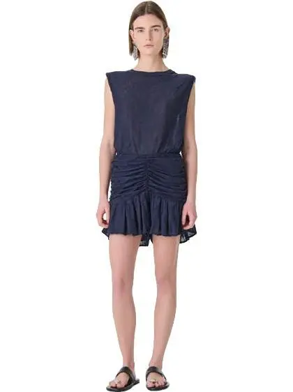 IRO PARIS Hasley Ruched Mini Skirt - Anchor Blue