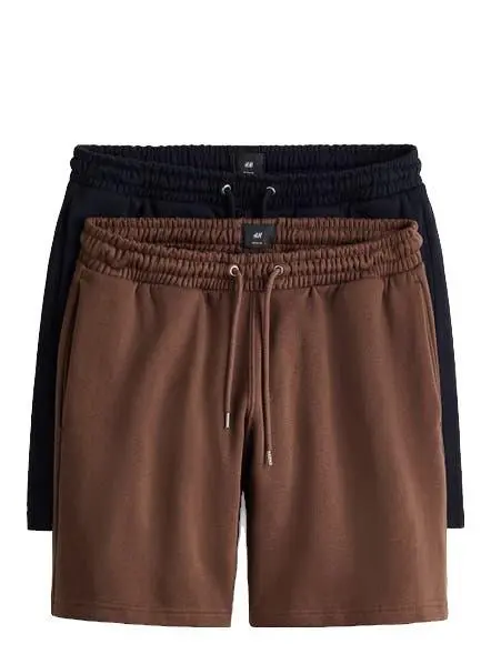 H&m 2-pack Regular Fit Sweatshorts - Navy Blue/brown