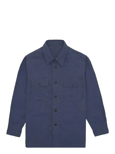 FORTELA Cpo 2.0 Cotton Overshirt With Corozo Buttons - Blue