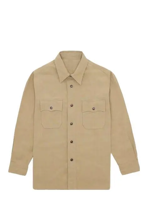 FORTELA Cpo 2.0 Cotton Overshirt With Corozo Buttons - Camel
