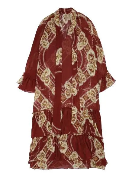 FORTELA Aradia Floral Printed Silk Caftan Dress - Pink
