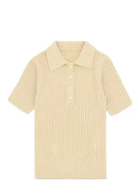 FORTELA Camille Terry Polo Shirt - Cream