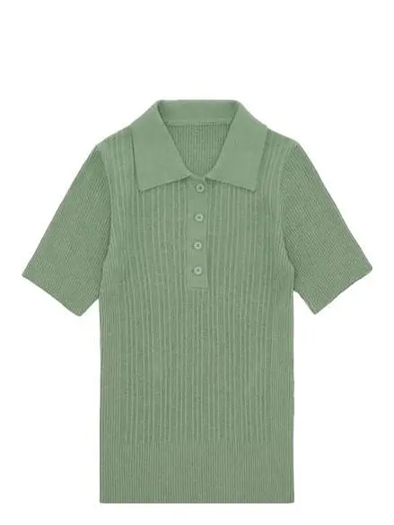 FORTELA Camille Terry Polo Shirt - Light Green