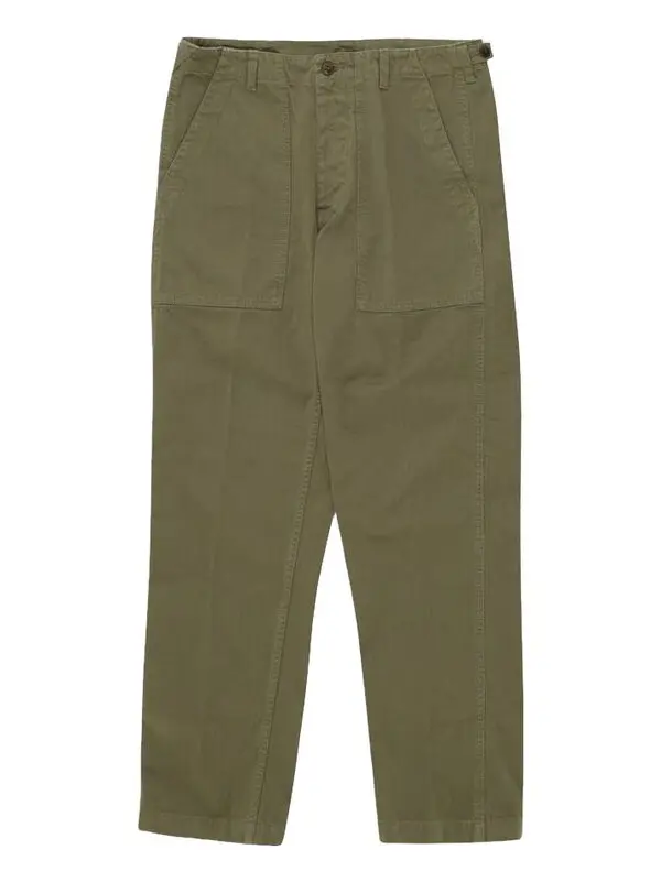 FORTELA Fatigue Herringbone Cotton Trousers - Sage Green