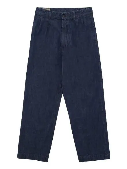 FORTELA Pleated Denim Trousers - Indigo Rinse