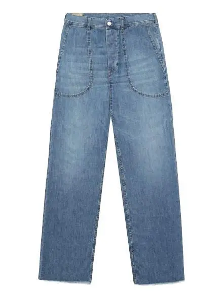 FORTELA Newport Cotton Denim Trousers - Stone_wash