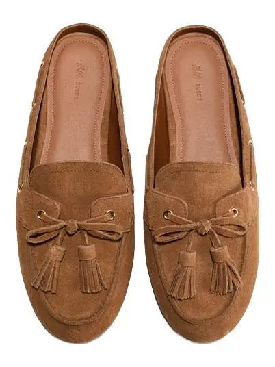 H&m Split Suede Mules - Brown