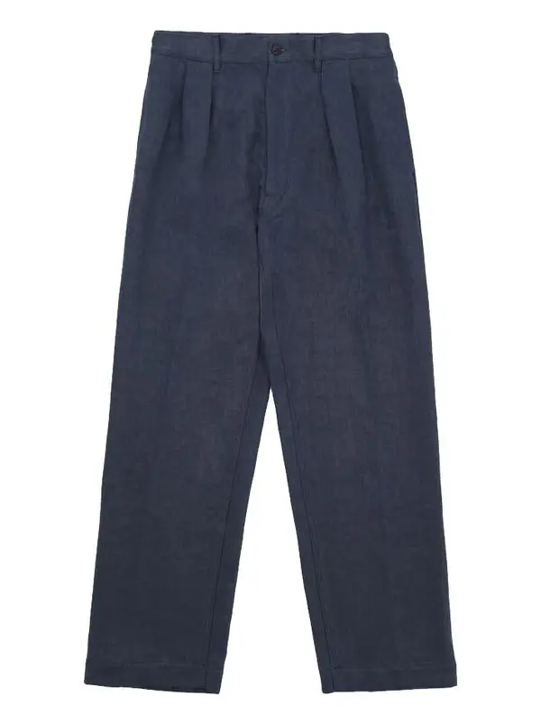 FORTELA Newyork Pleated Linen Trousers - Blue