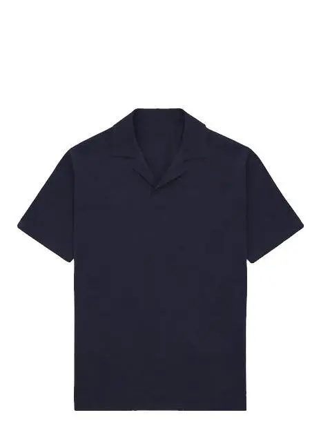 FORTELA Adrien V-neck Cotton Polo - Blue