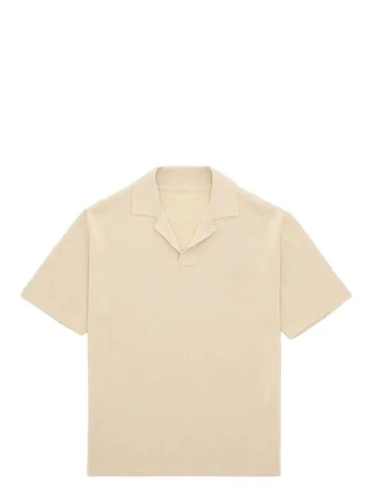 FORTELA Adrien V-neck Cotton Polo - Ecru