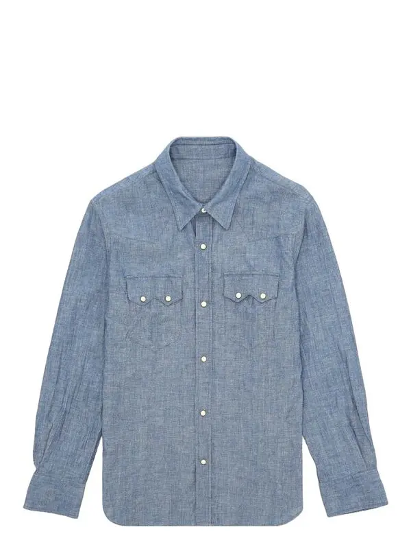FORTELA Smith Texan Chambray Shirt - Light Blue