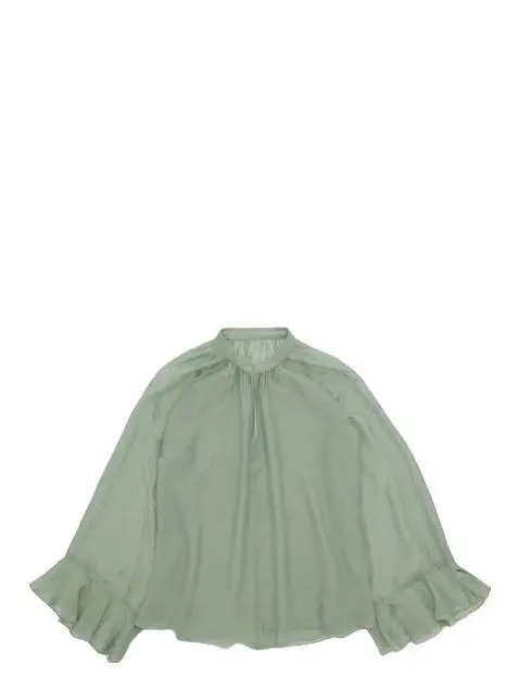 FORTELA Ambre Cotton Silk Blouse - Light Green