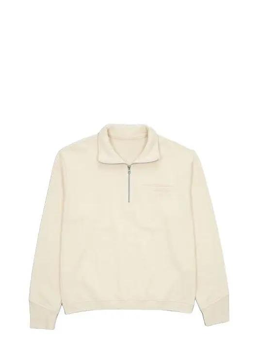 FORTELA Princeton Zip-up Jersey Sweatshirt - Ecru