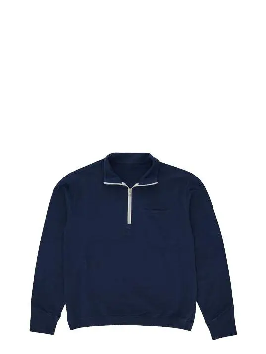 FORTELA Princeton Zip-up Jersey Sweatshirt - Indigo