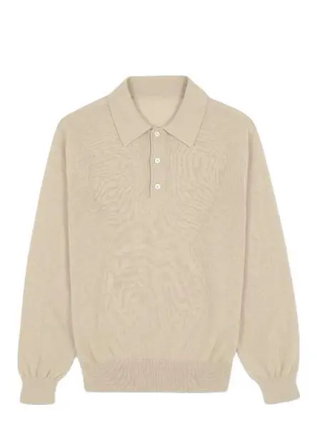 FORTELA Bennet Long Sleeve Cotton Polo - Ecru