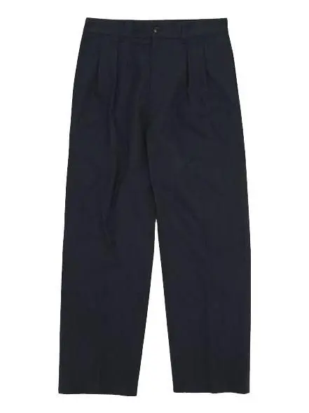 FORTELA Pleated Cotton Trousers - Blue