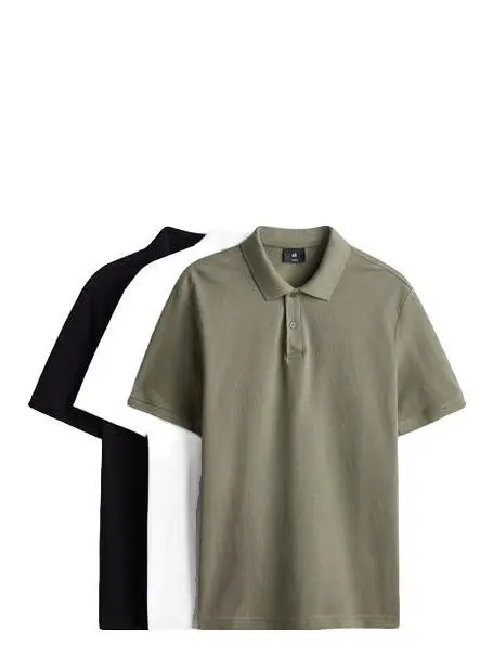 H&m 3-pack Regular Fit Polo Shirts - Navy Blue