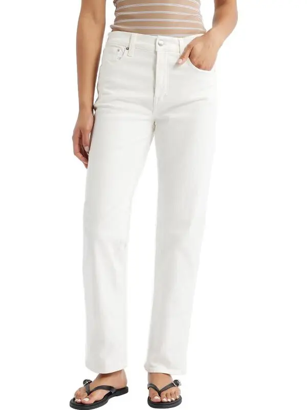 Madewell The Longline Straight Leg Jeans - Tile White