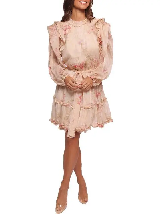 PETAL & PUP Phaedra Ruffle Long Sleeve Dress - Soft Rose