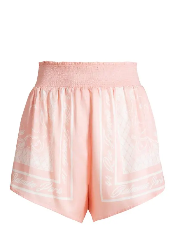 Balmain Printed Foulard Twill Pyjama Shorts - Pink