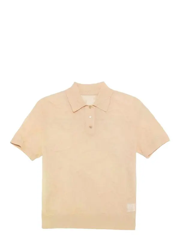 JNBY Jacquard-knit Short-sleeve Polo Top - Neutrals
