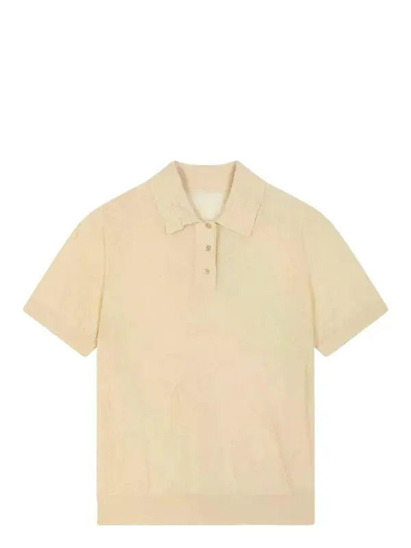 JNBY Jacquard-knit Short-sleeve Polo Top - Neutrals