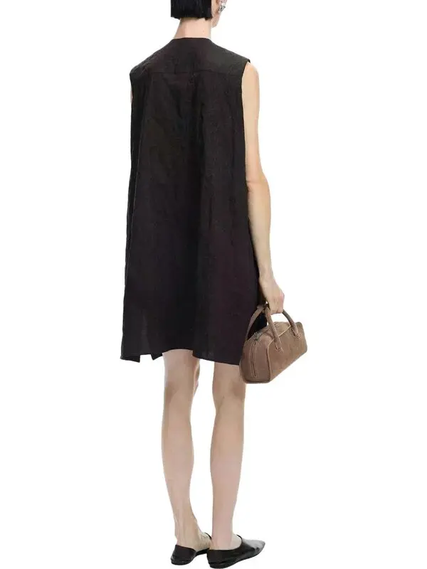 JNBY Sleeveless Round Neck Floral Embroidered Dress - Brown