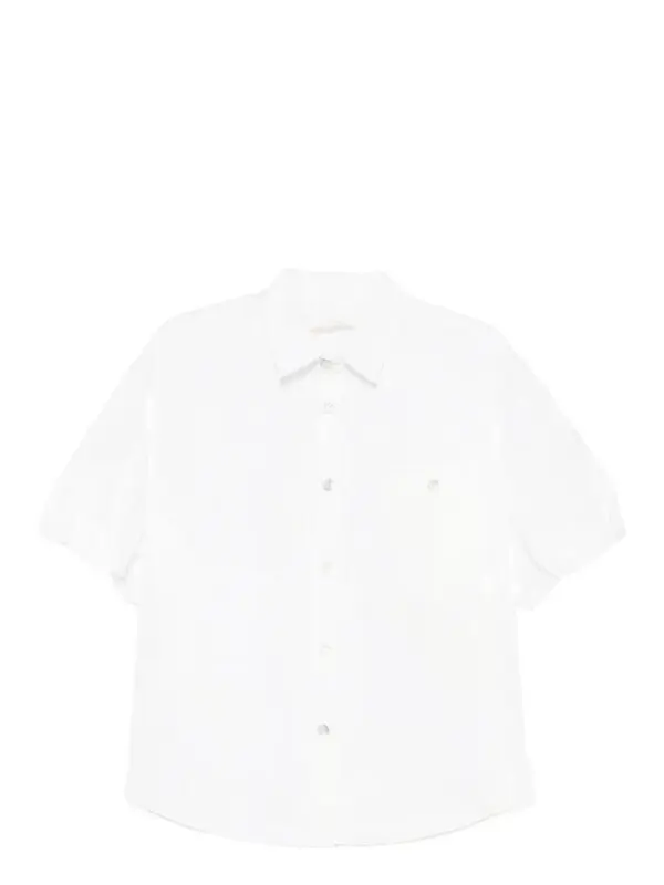 JNBY Puff Sleeve Floral Embroidered Blouse - White