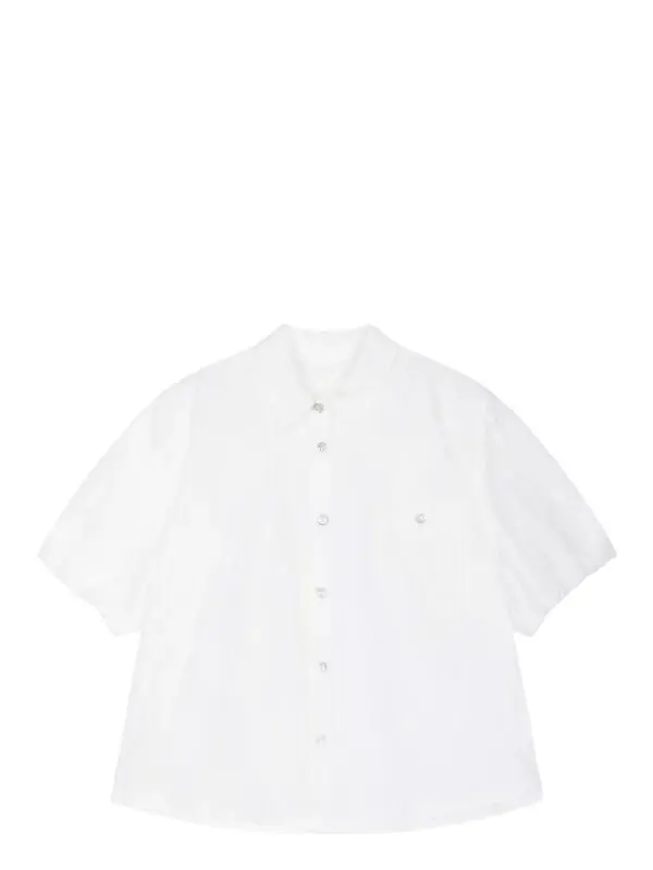 JNBY Puff Sleeve Floral Embroidered Blouse - White