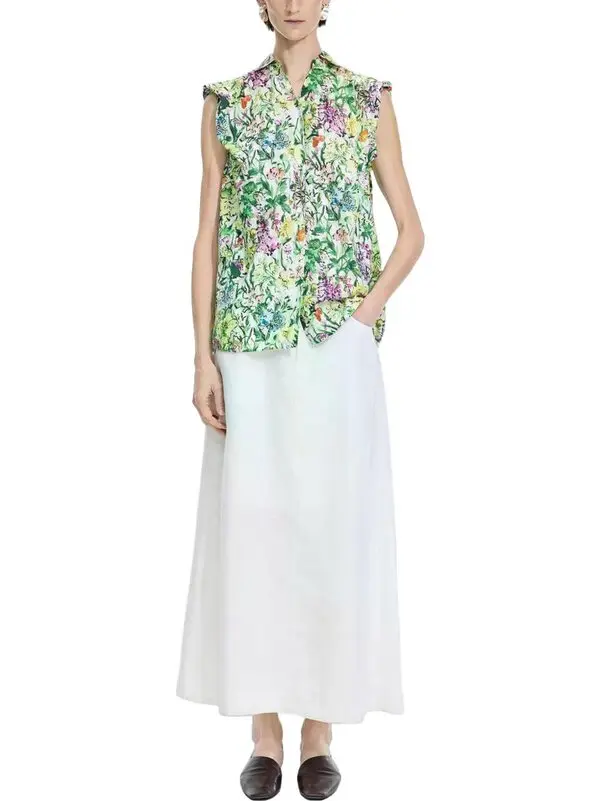 JNBY Sleeveless Floral Print Blouse - Green