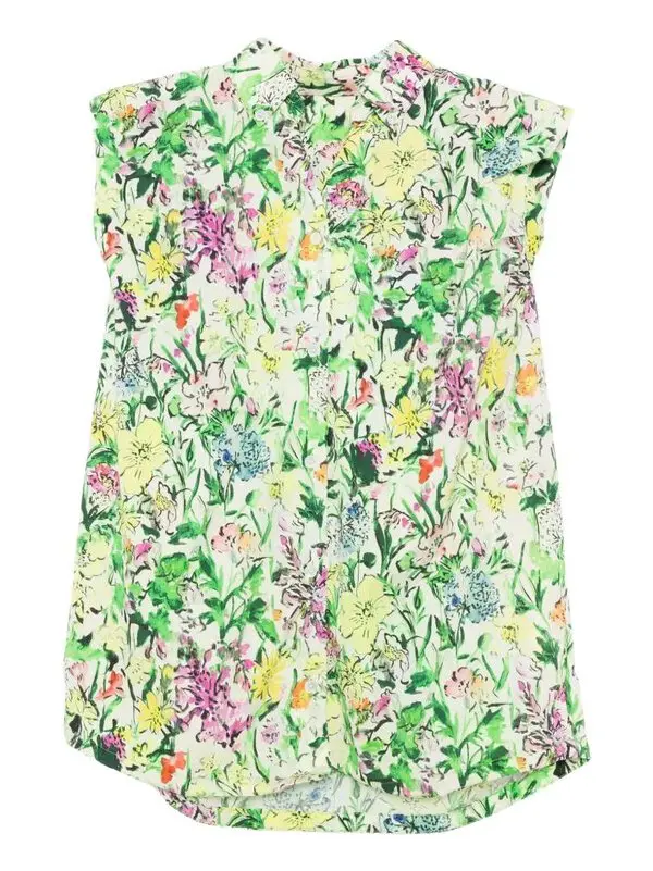 JNBY Sleeveless Floral Print Blouse - White