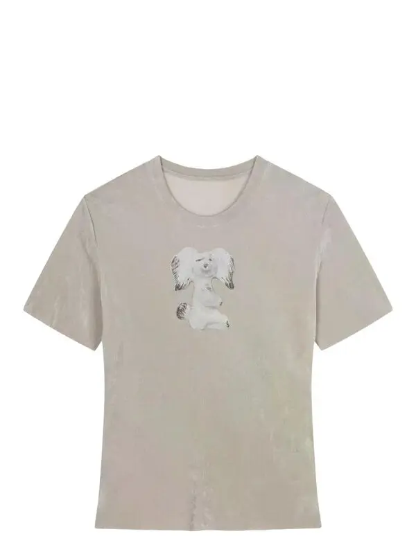 JNBY Flocked Graphic-print T-shirt - Neutrals
