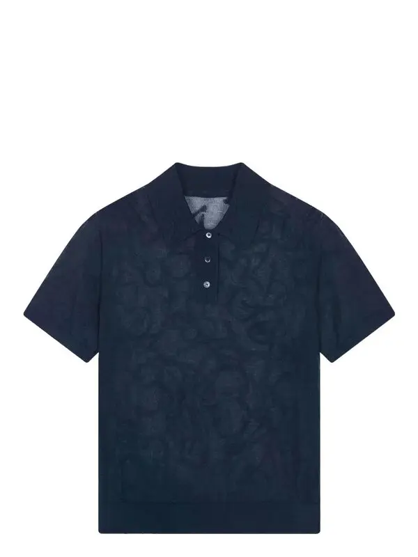 JNBY Jacquard Short-sleeve Polo Shirt - Blue