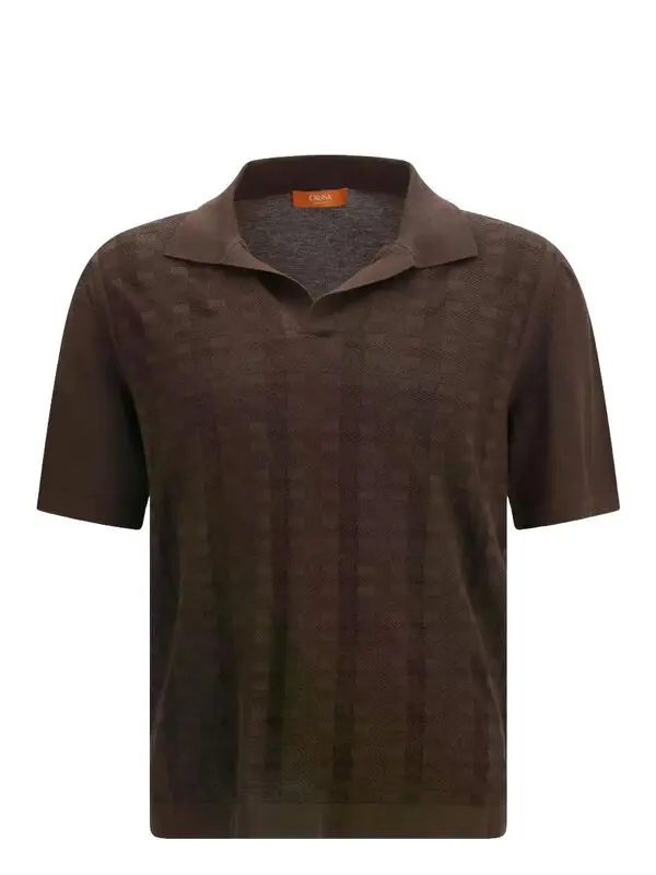 CRUNA Levante Knitted Polo Shirt - Brown