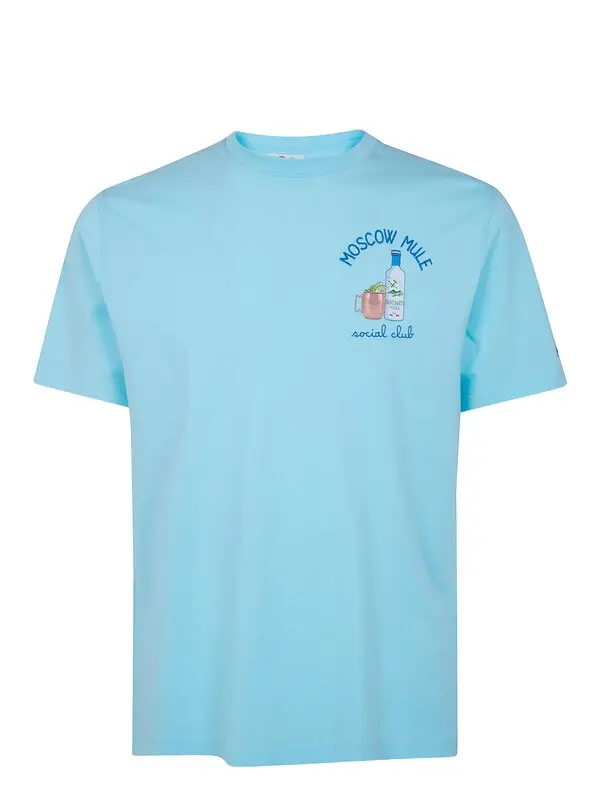 MC2 SAINT BARTH T-shirt Cotone Blu "portofino Social Moscow - Blue
